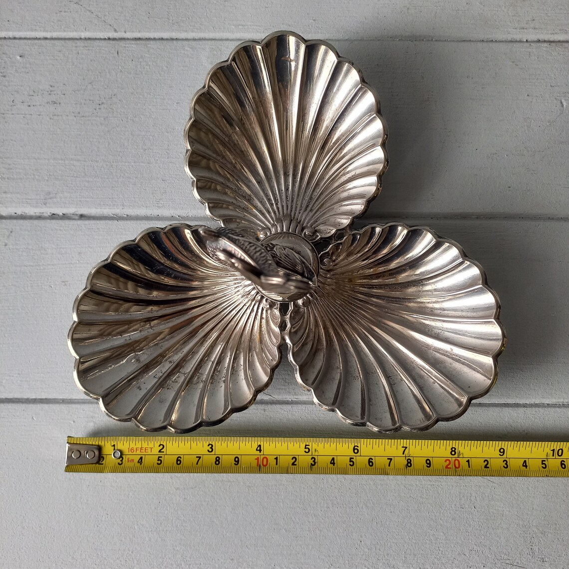 Art Deco Clam Shell and Dolphin Dish, French Vintage Silver Plated Clam ...
