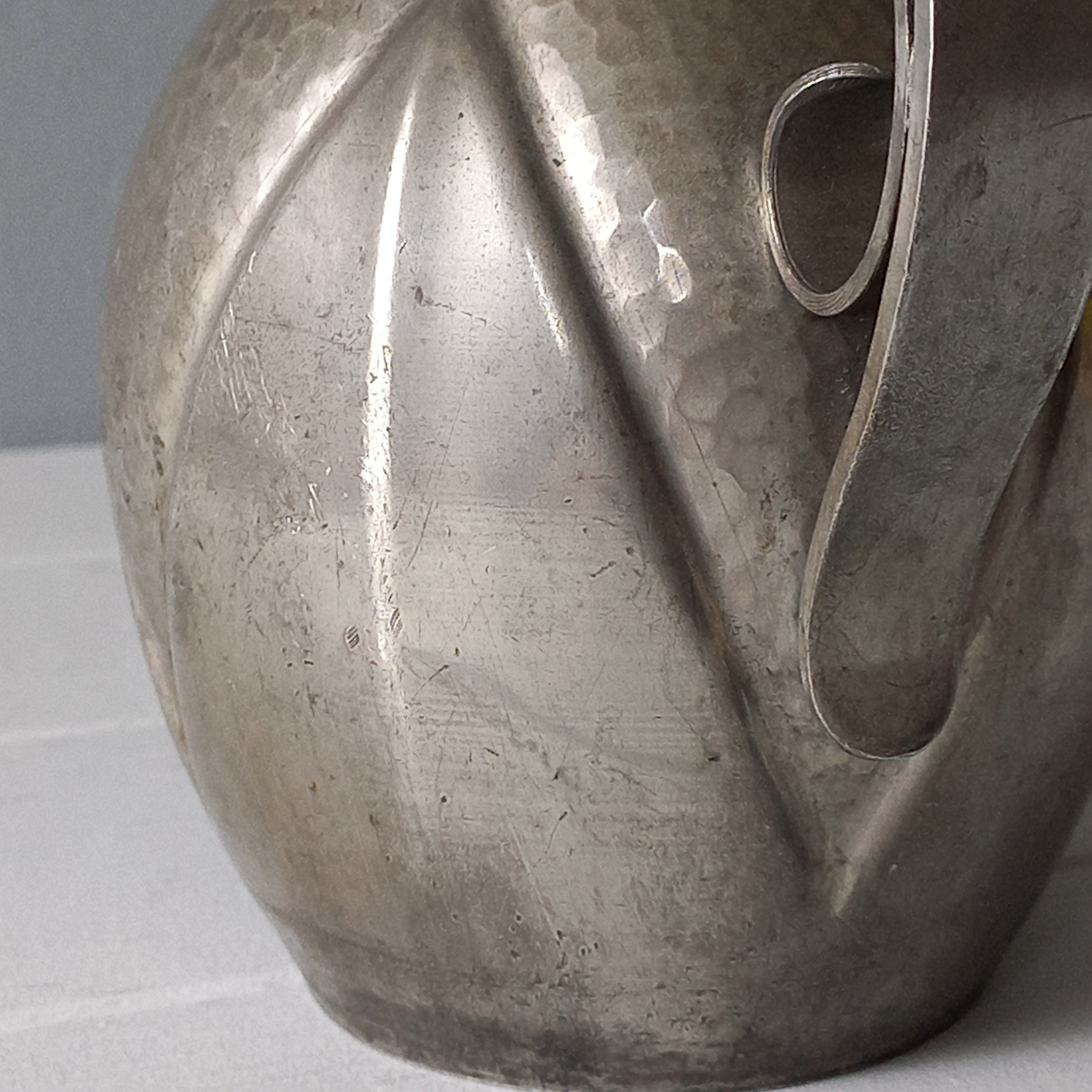 French Vintage Decorative Pewter Jug Signed by Artist, Antique Pewter ...