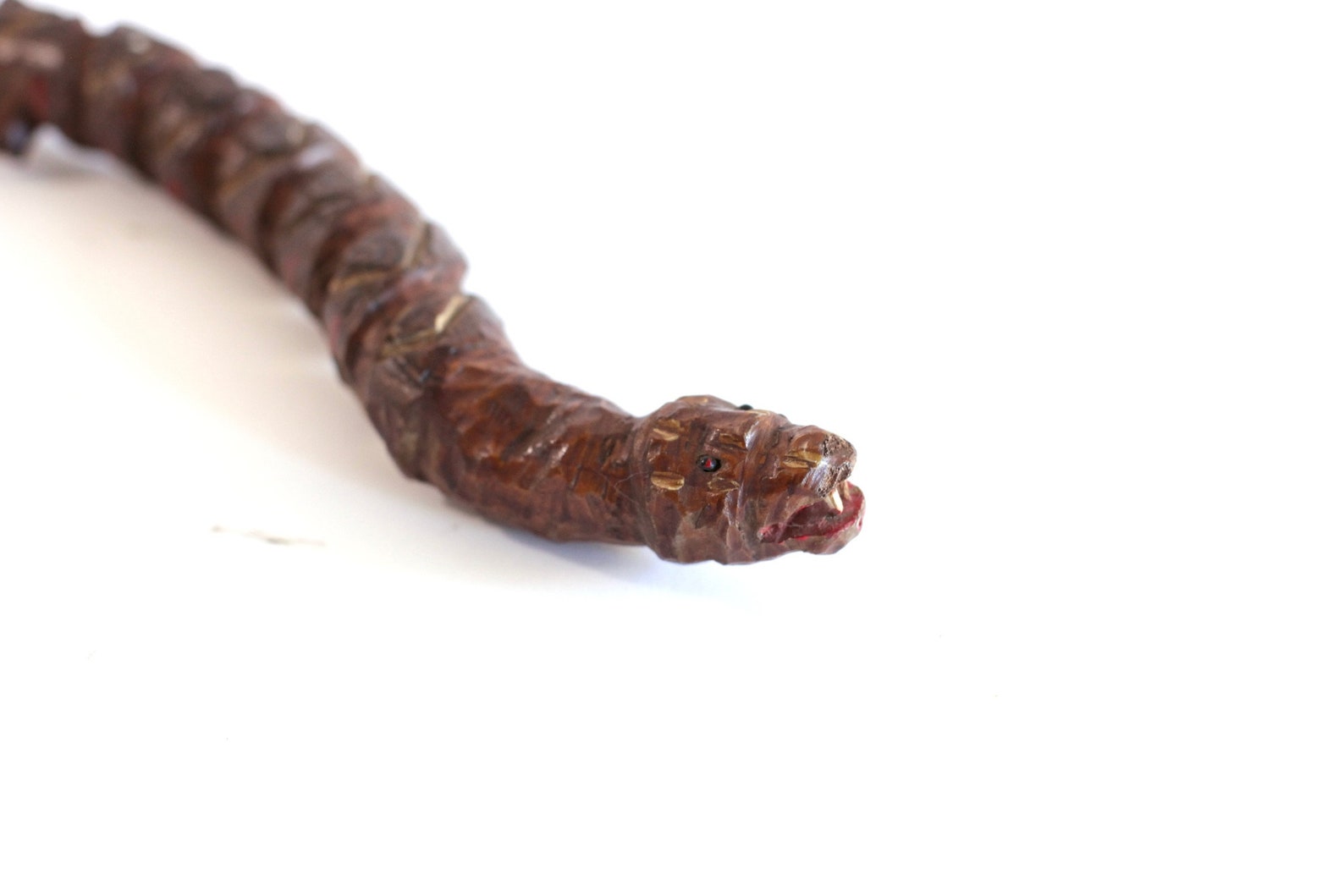 19th Century Handcarved Wooden Folk Art Snake Sculpture - Etsy