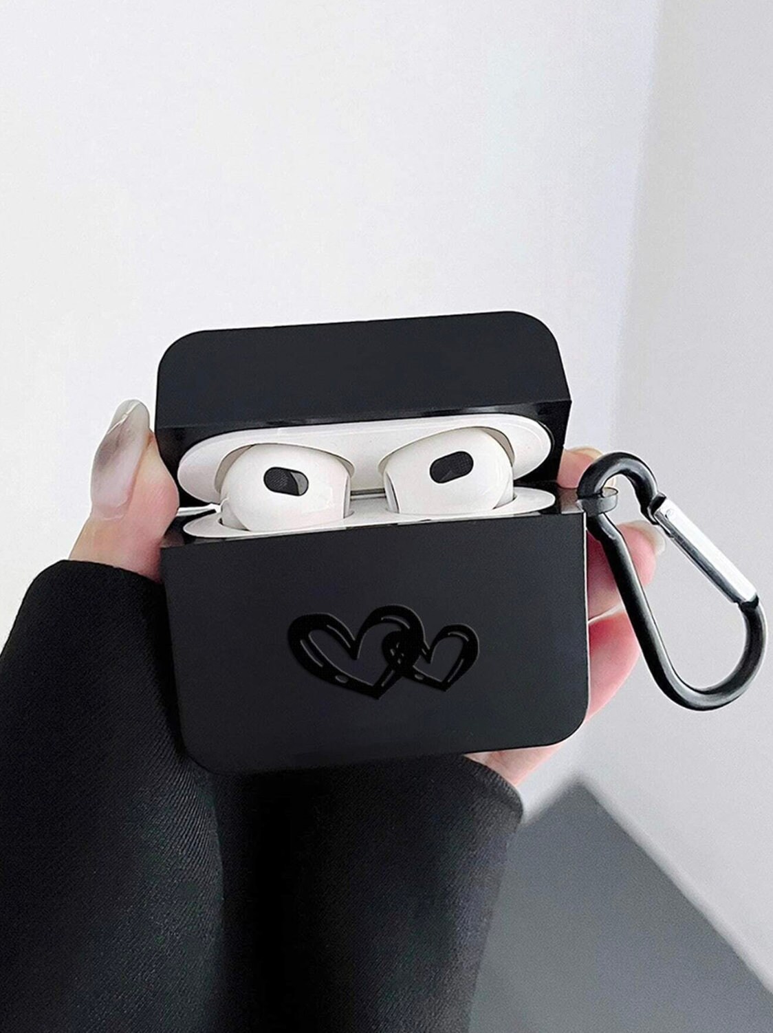 Heart Pattern Case Matte Black Airpods Case - Etsy Australia