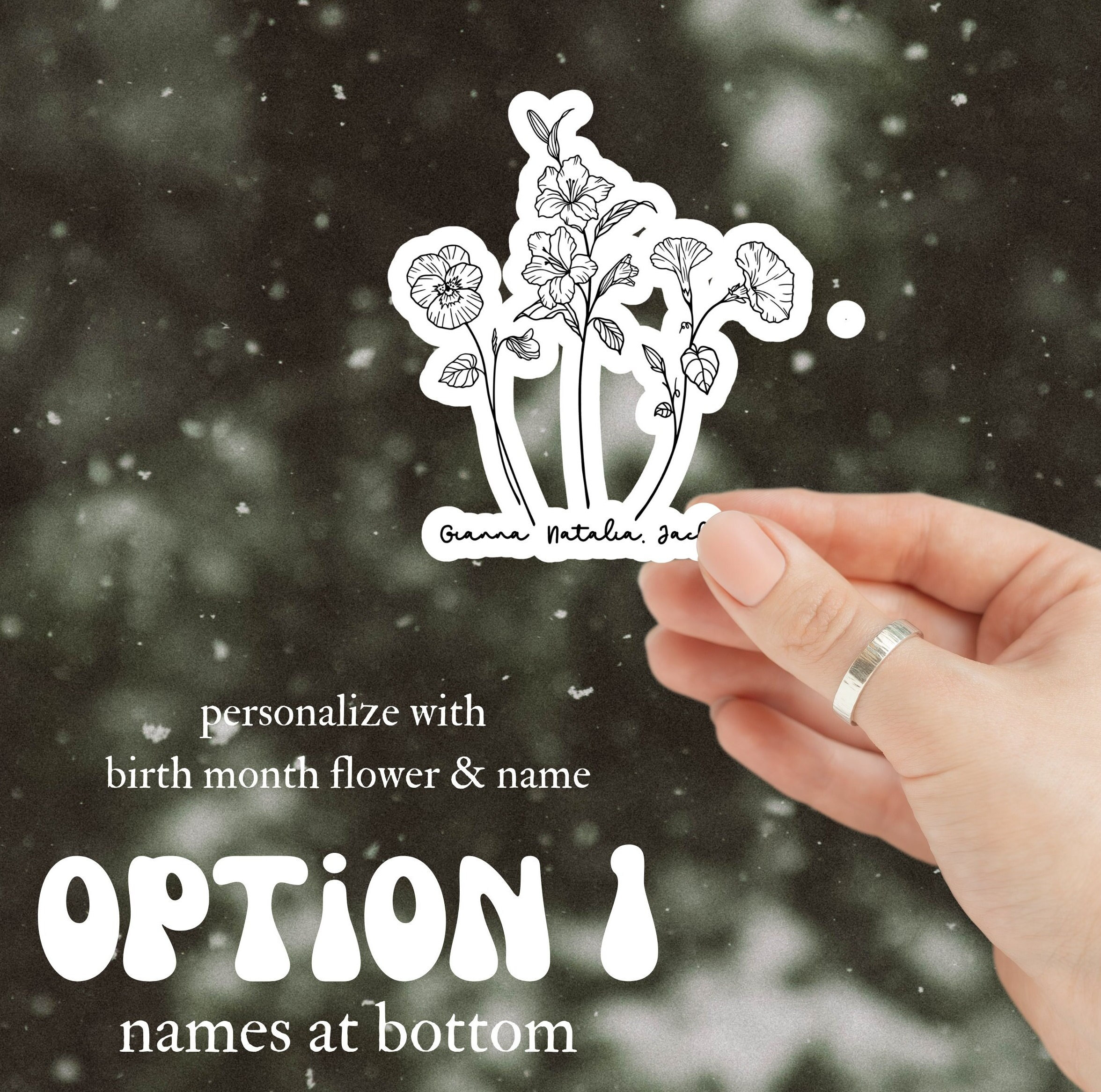 Personalized Birth Month Flower Stickers With Names, Customized ...