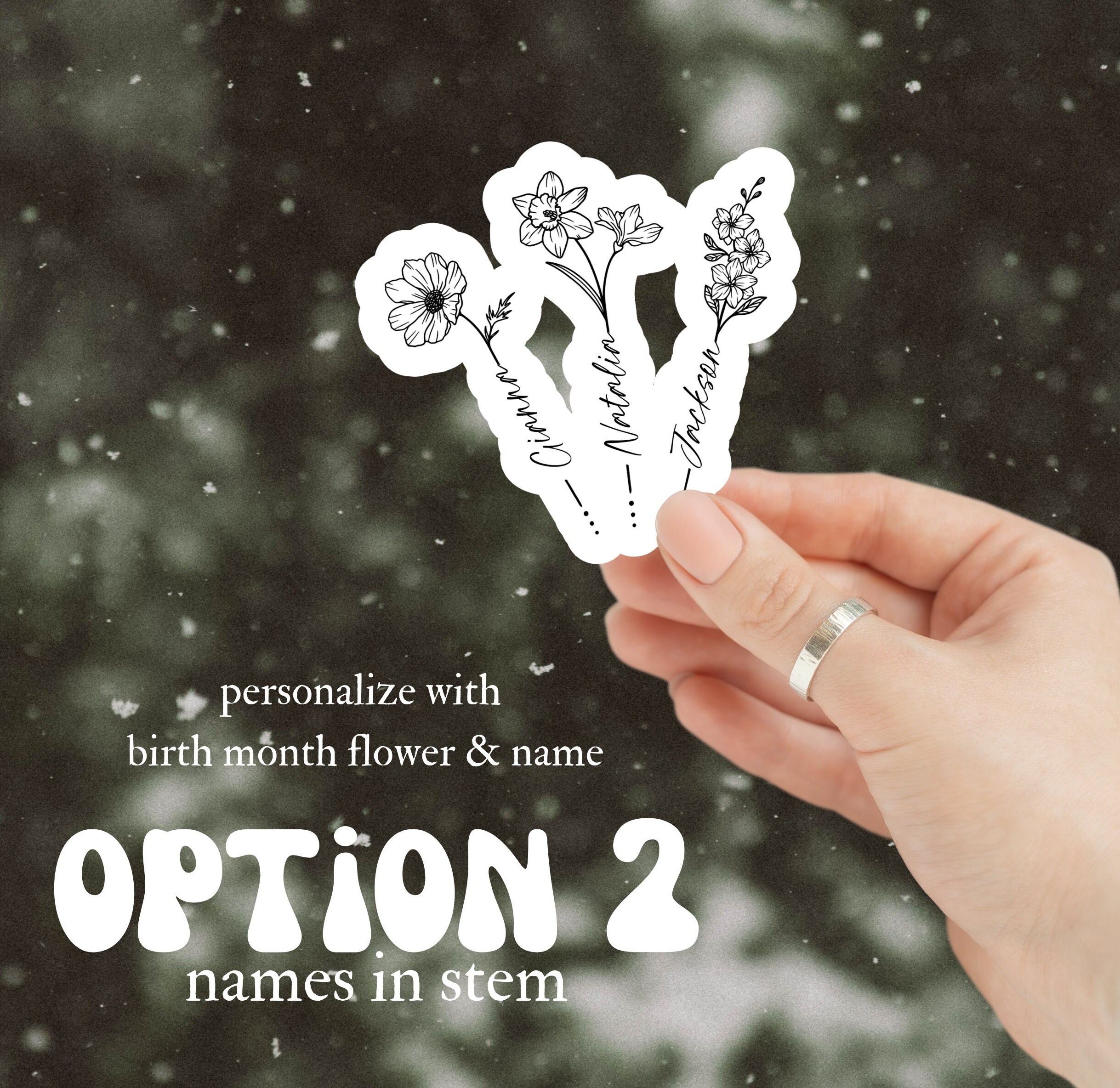 Personalized Birth Month Flower Stickers With Names, Customized ...