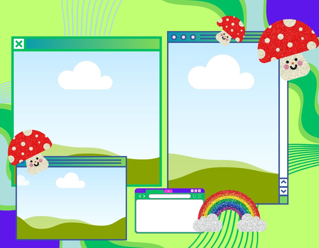 Y2K Card Template With Photos, Text - Etsy