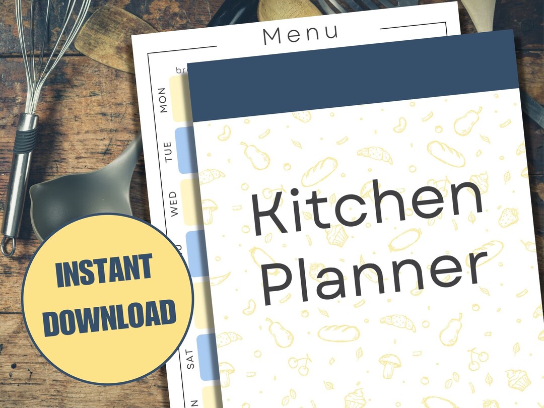 Printable Kitchen Planner | Menu Planning | Food Inventory - Etsy