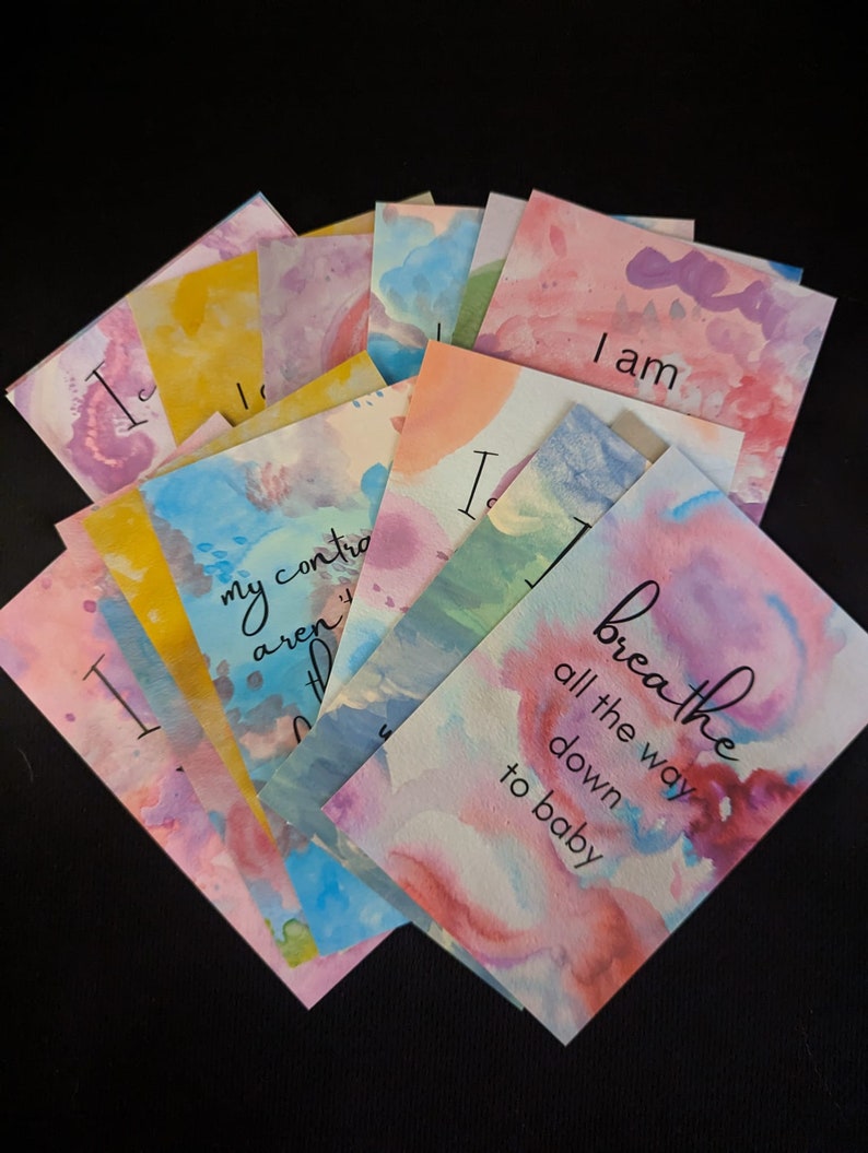 Birth/pregnancy Affirmation Cards for Baby Shower Gift or Birth Bag Set ...