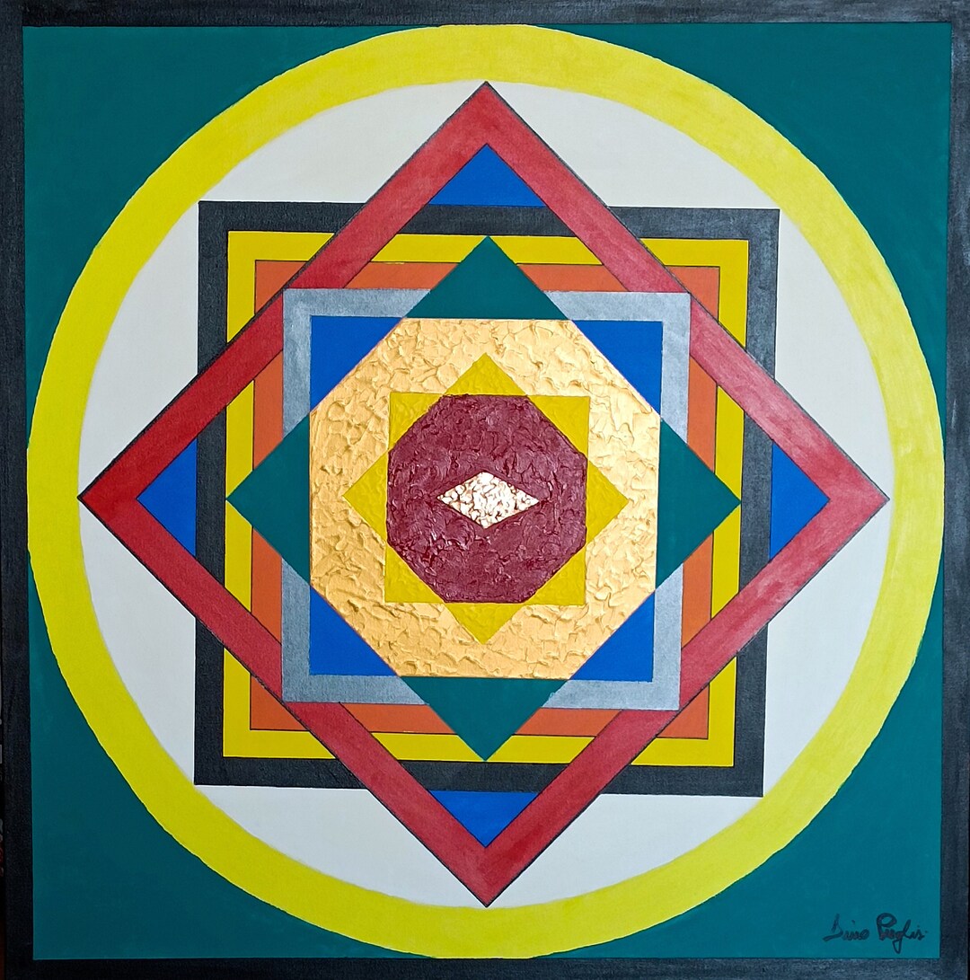 Center of Gravity Evocative Square Form Painting,gravity Painting ...