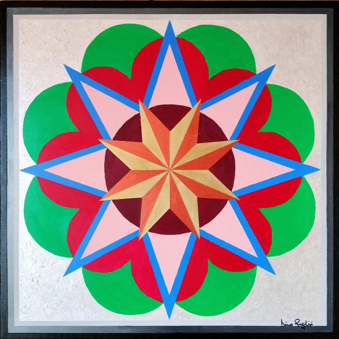 Compass Rose Acrylic 21 Painting, Rose Paint, Artistic Gift, Unique ...