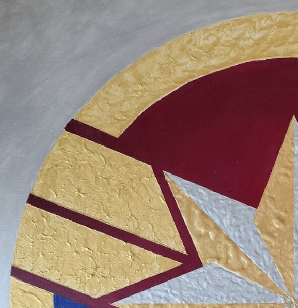 Captain Marvel Compass Rose Watercolor Painting Captain America Compass ...