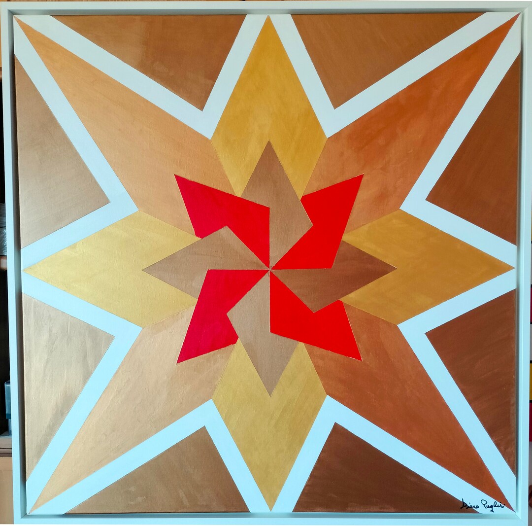 Compass Rose Painting 2- Large Acrylic Canvas Wall Art,compass Wall Art ...