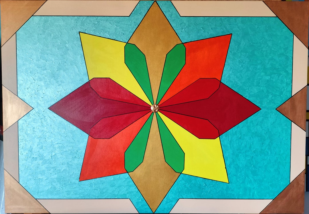 Compass Rose Butterflies Large Acrylic Canvas Wall Art,compass Wall Art ...