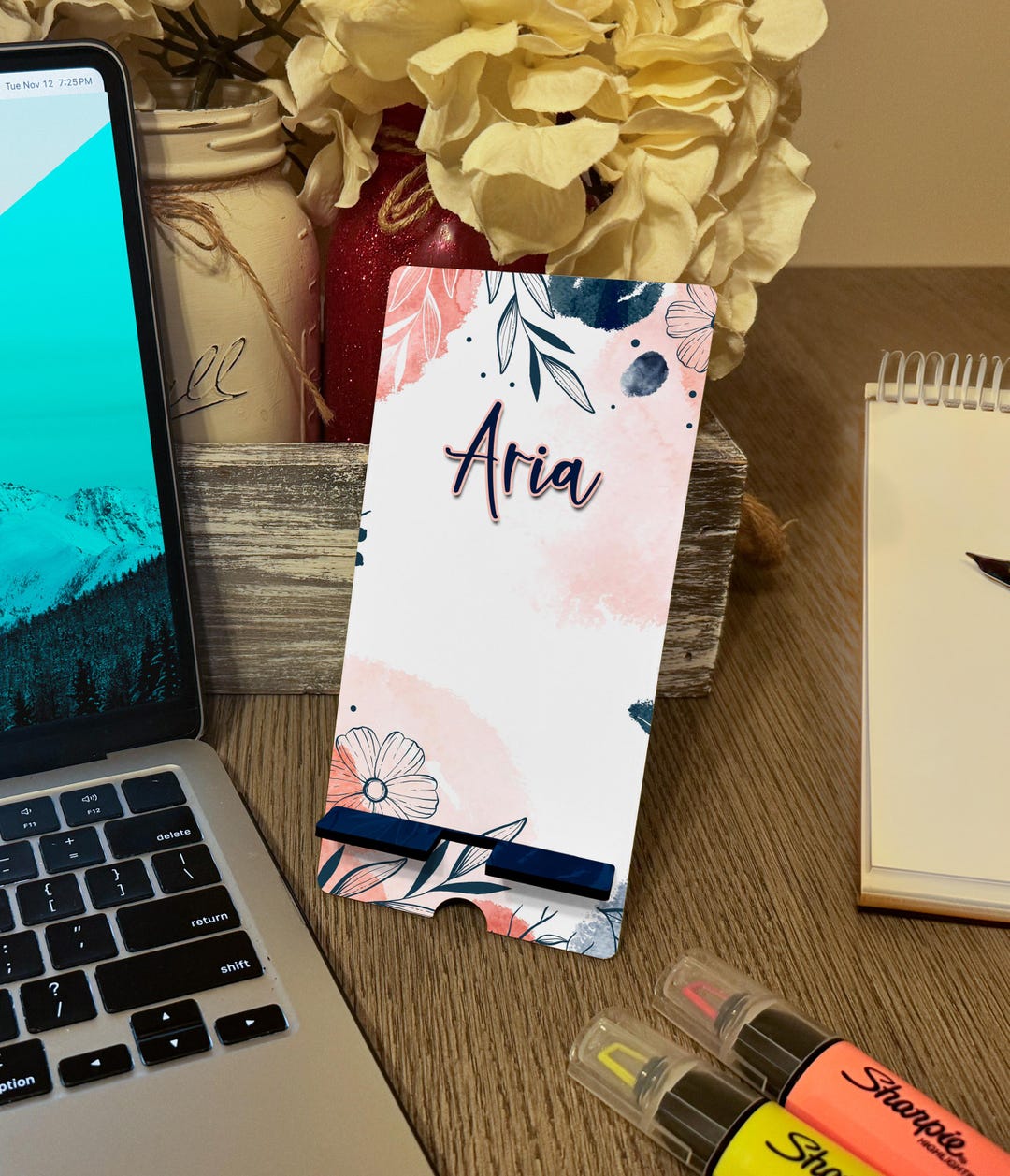 Personalized Cell Phone Stand, Desk Accessory, Office Decor, Phone ...