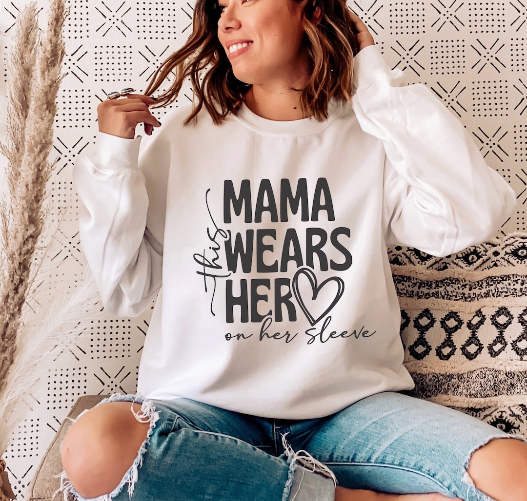 This Mama Wears Her Heart on Her Sleeve SVG, PNG, Mom Shirt Design ...