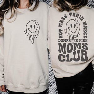 Hot Mess Train Wreck Dumpster Fire Moms Club SVG PNG, Trendy Svg, Moms ...