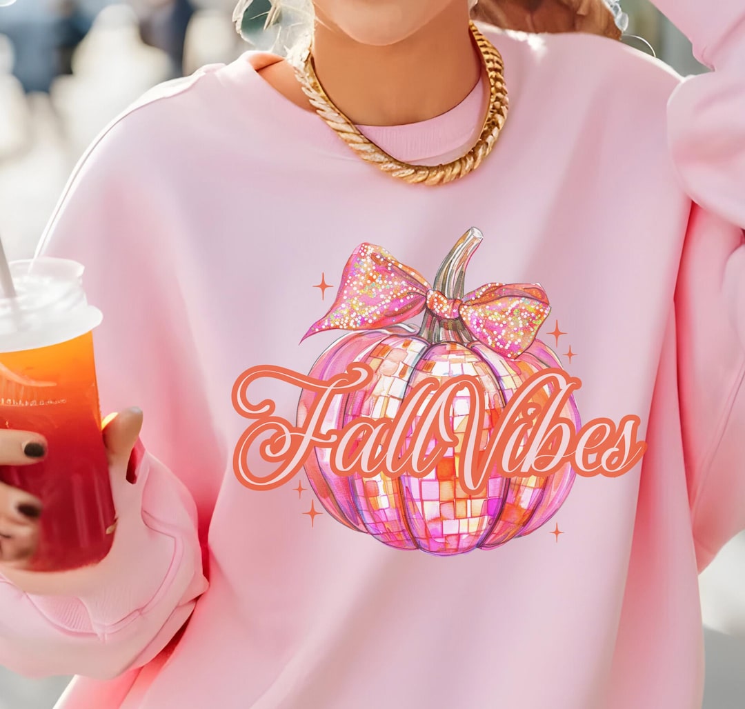 Fall Vibes PNG, Fall Coquette Png, Coquette Pumpkin Png, Disco Pumpkin ...