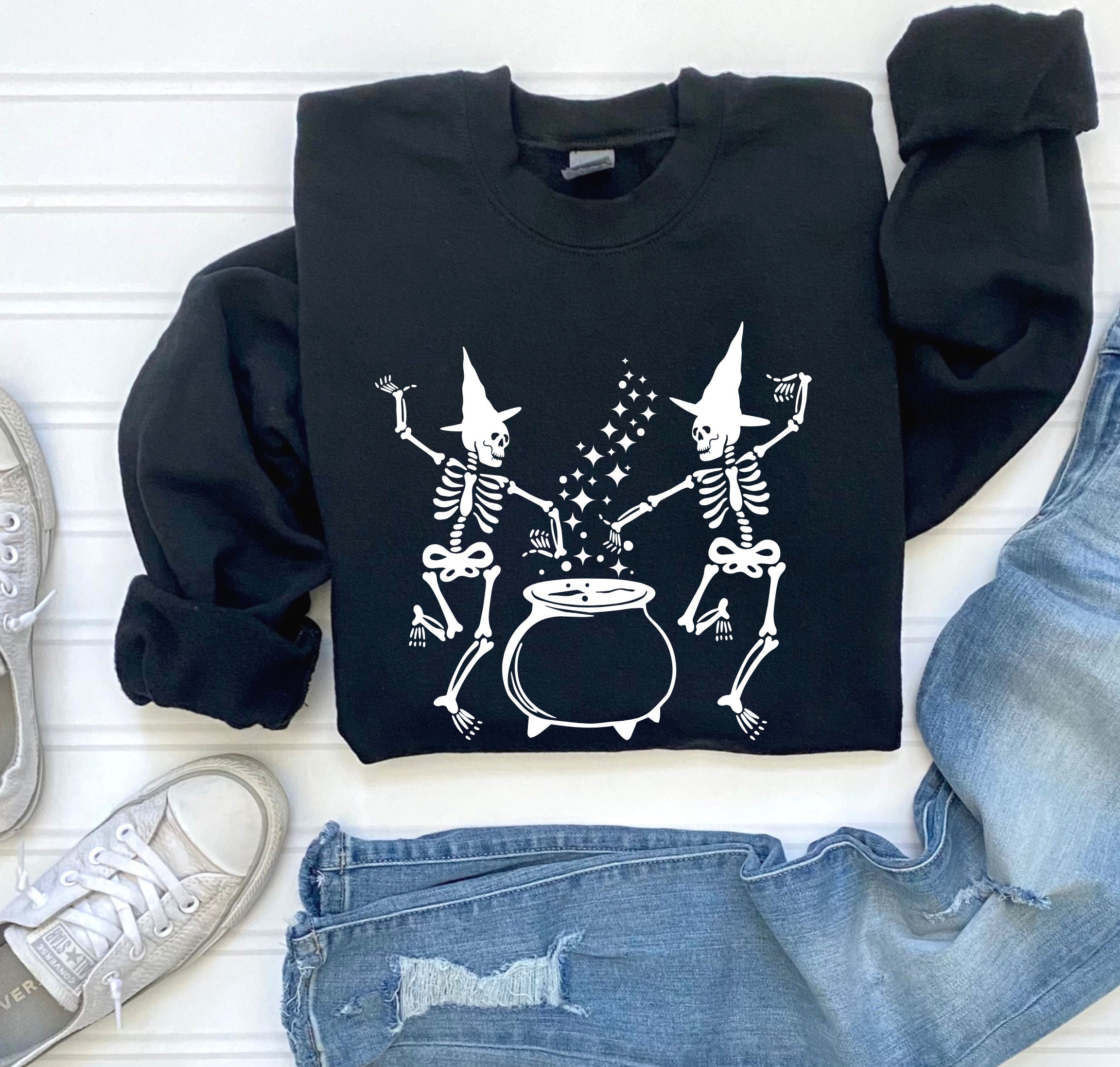 Dancing Skeleton Witches SVG PNG, Halloween Skeleton Svg, Skeleton ...