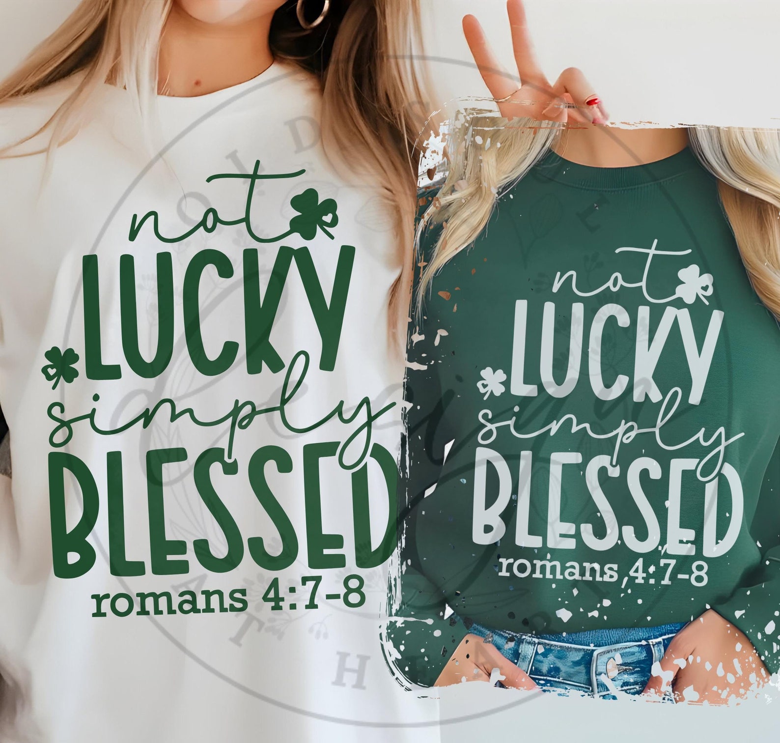Not Lucky Simply Blessed SVG PNG, Romans 4:7-8 Svg, St Patricks Day Svg ...