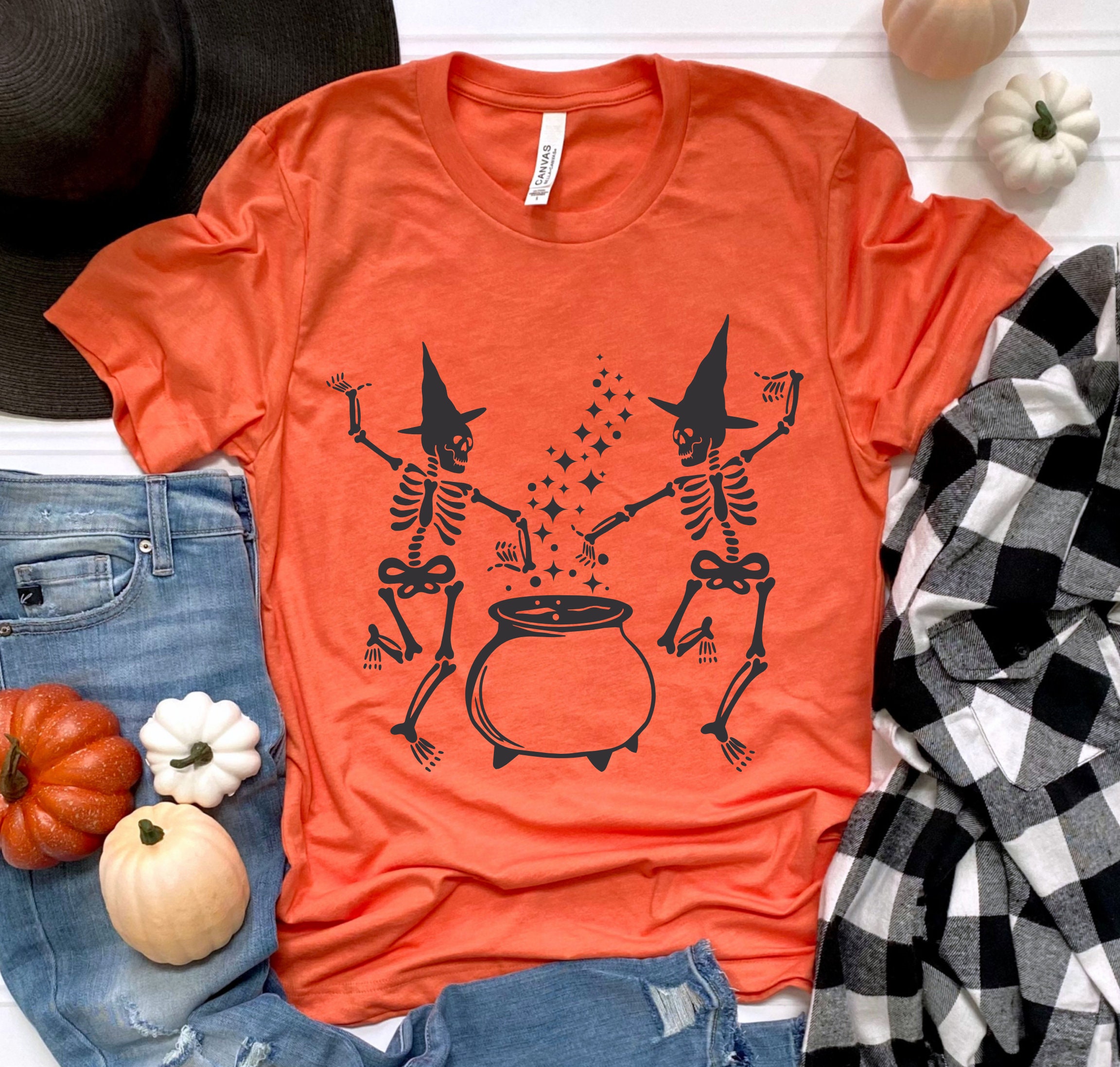 Dancing Skeleton Witches SVG PNG, Halloween Skeleton Svg, Skeleton ...