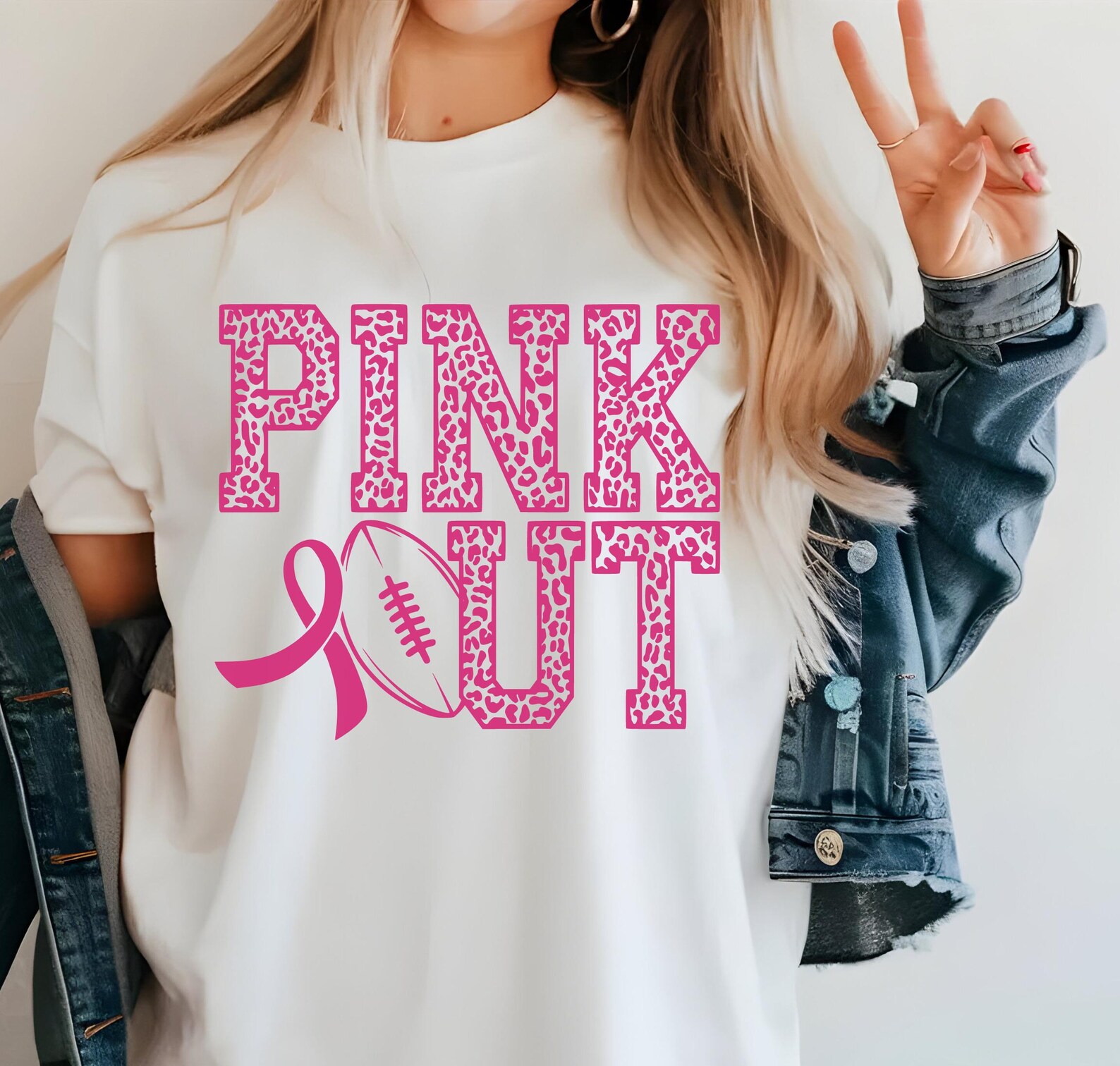 Pink Out SVG PNG, in October We Wear Pink Svg, Tackle Cancer Svg ...