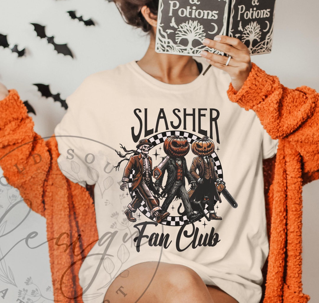Slasher Fan Club PNG, Retro Halloween Png, Horror Movie Png, Slasher ...