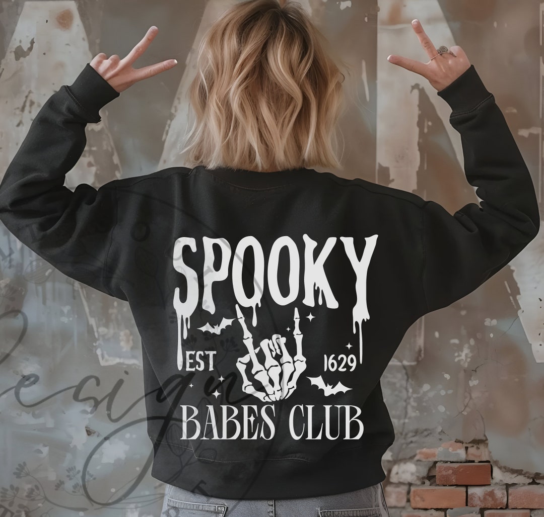 Spooky Babes Club SVG PNG, Skeleton Halloween Svg, Spooky Season Svg, Dark Humor Trendy Svg ...