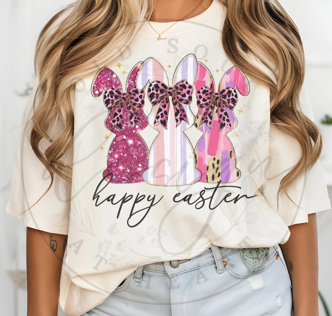 Happy Easter Glitter PNG, Brushstroke Easter Bunny Glitter Png, Glitter ...