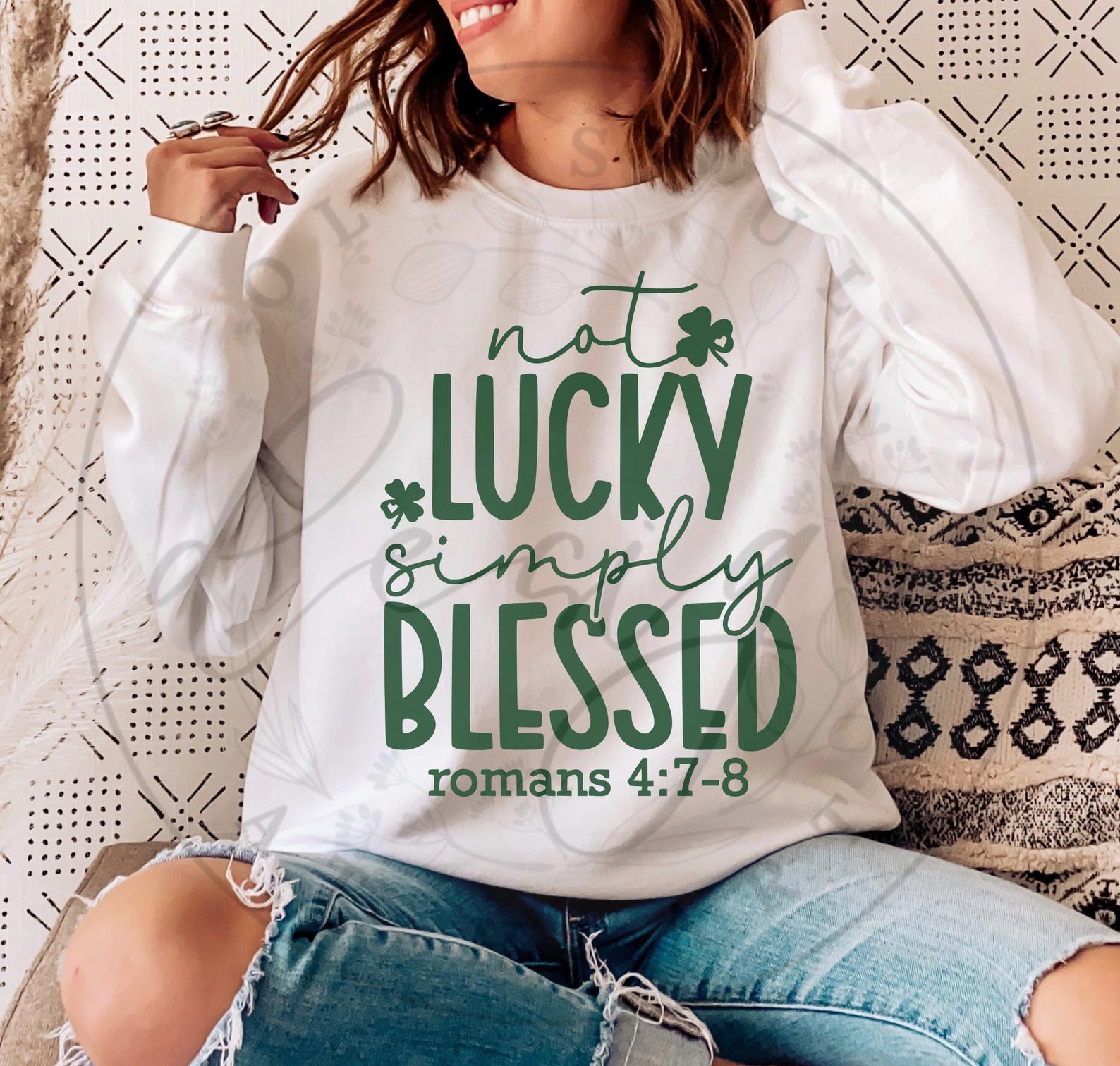 Not Lucky Simply Blessed SVG PNG, Romans 4:7-8 Svg, St Patricks Day Svg ...