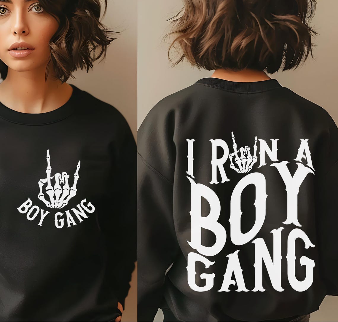 I Run A Boy Gang Front Back SVG PNG, Boy Mom Svg, Boy Mama Svg ...