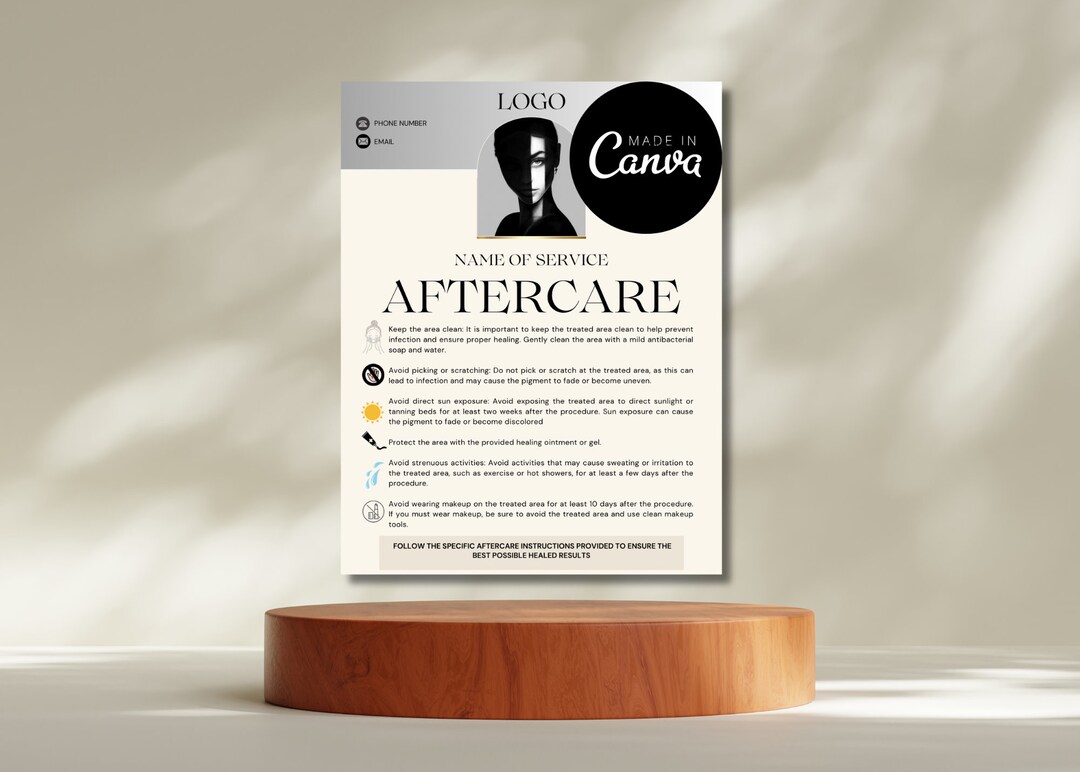 Editable PMU Aftercare Cards - Etsy