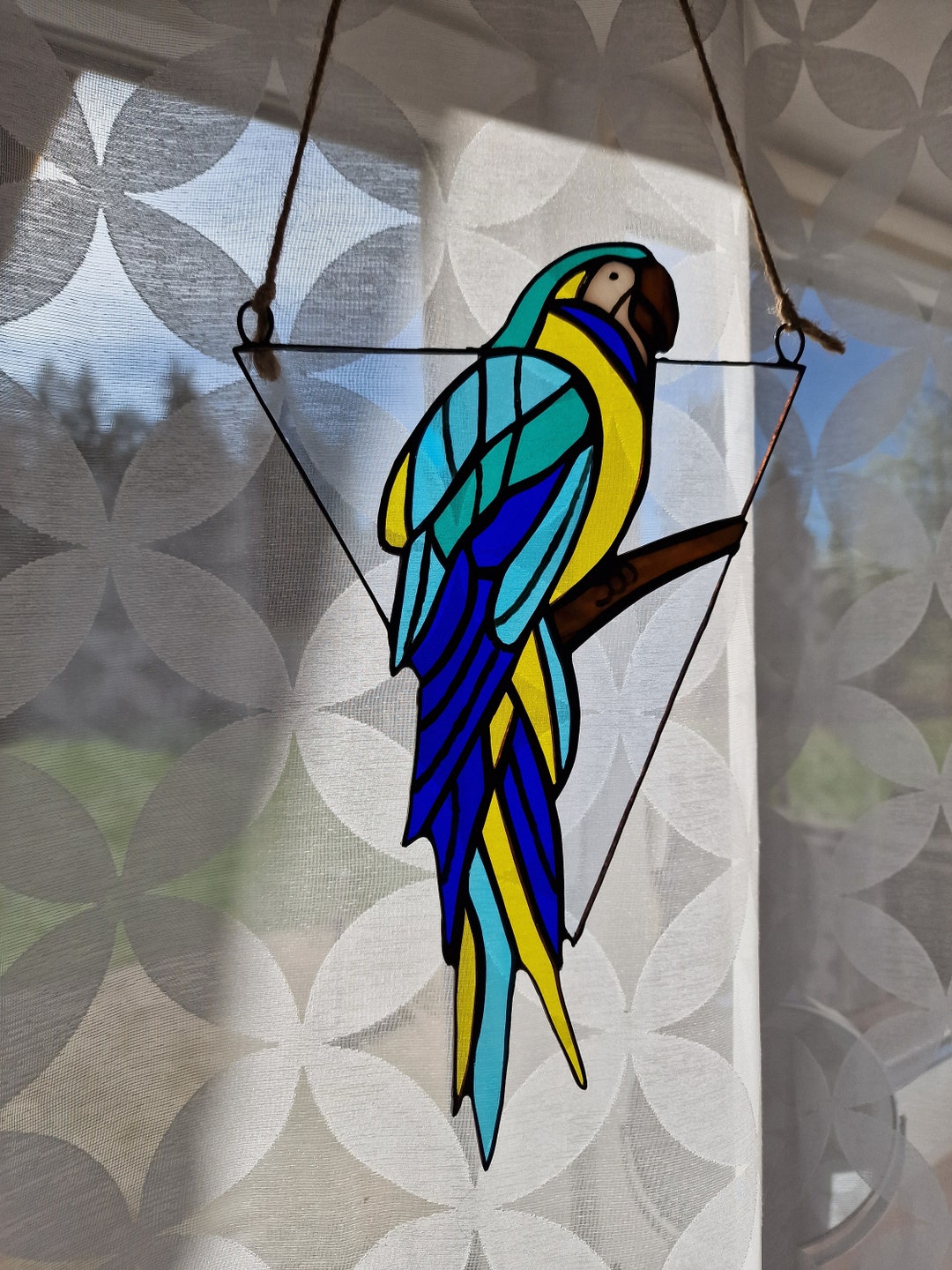 Stained Glass, Parrot, Light Catcher, Decoration, Window, Wall, Bird ...