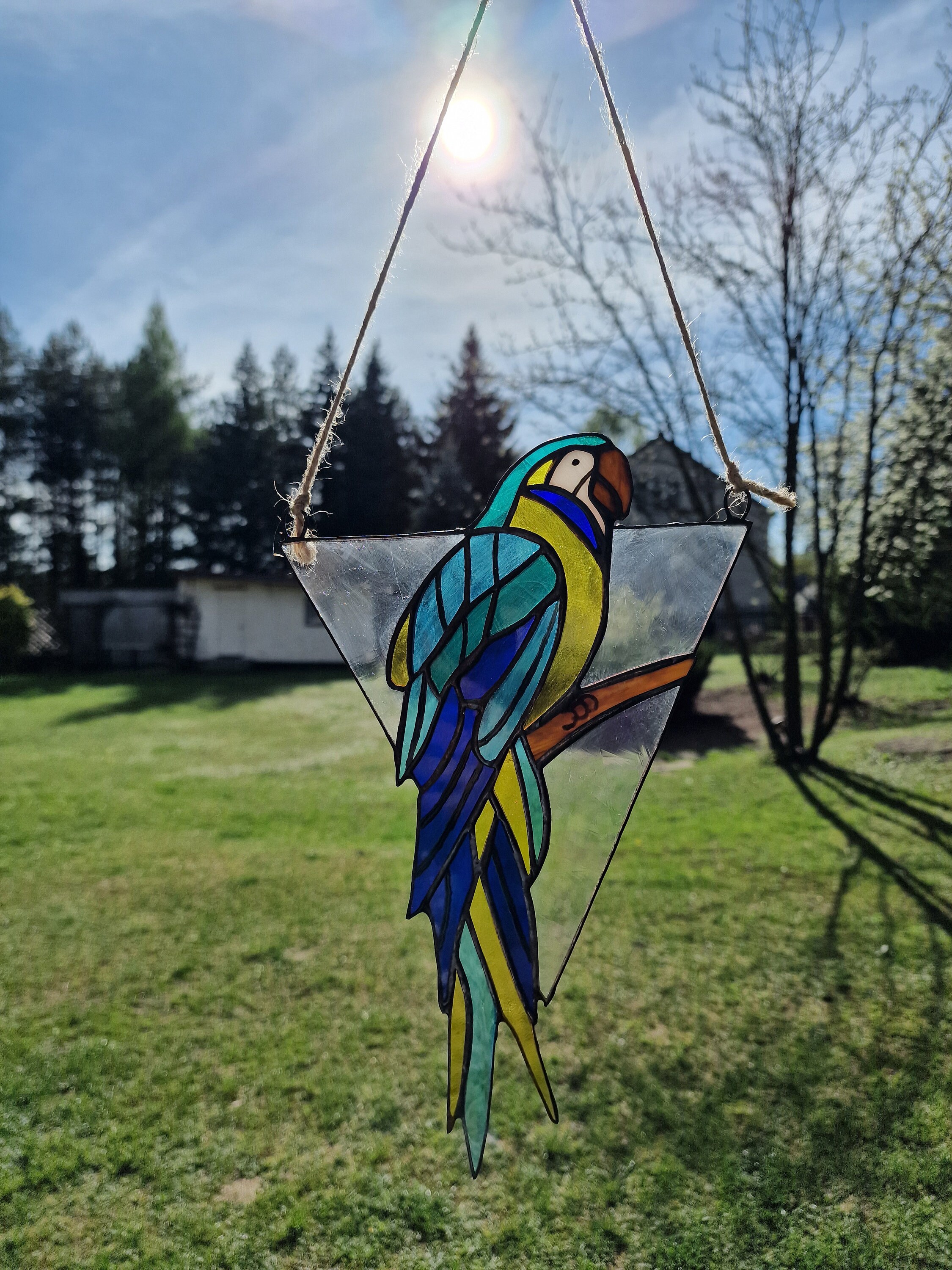 Stained Glass, Parrot, Light Catcher, Decoration, Window, Wall, Bird ...
