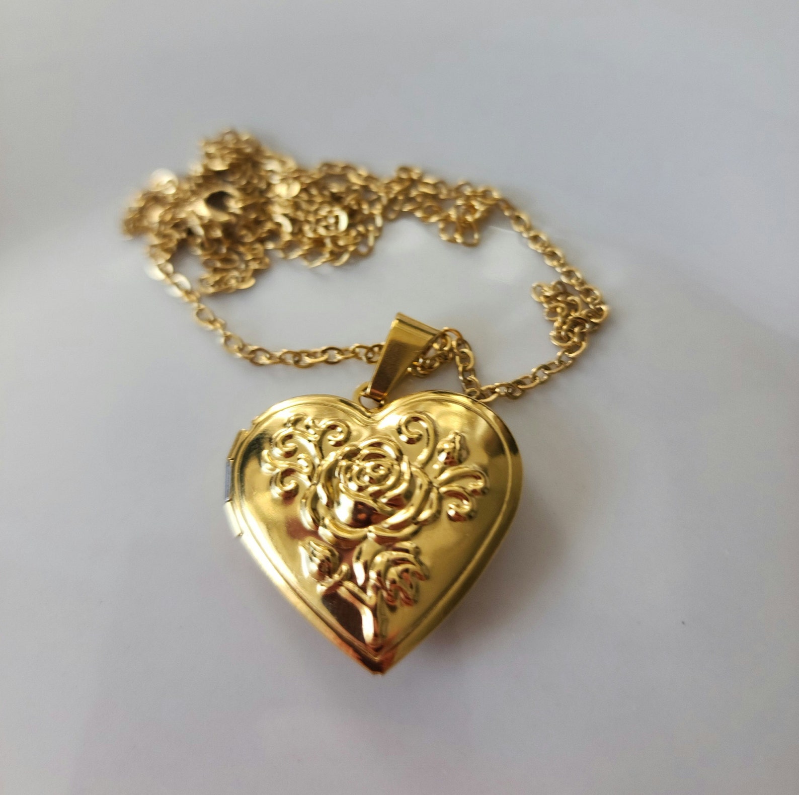Romantic Rose Golden Heart Locket Vintage Inspired - Etsy