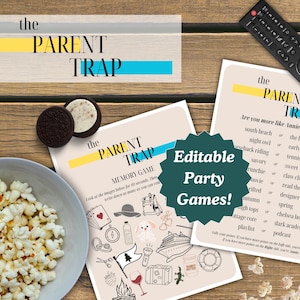 Parent Trap Party Games | Movie Night, Birthday (canva Template ...