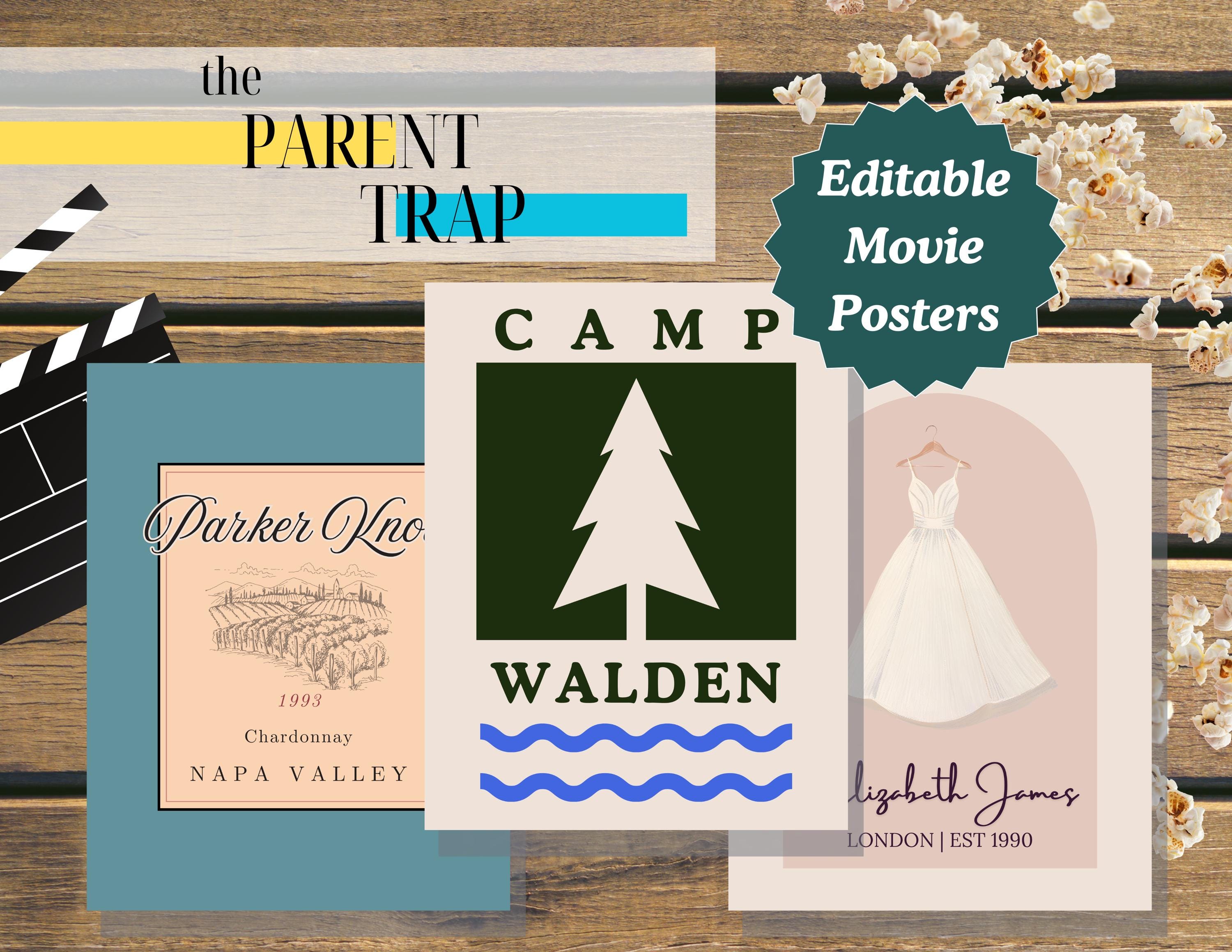 Parent Trap Movie Poster Pack | Printable Party Decor | Camp Walden ...