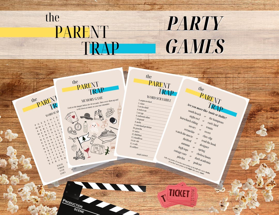 The Parent Trap Party Pack | Editable Printable Party Games | Movie ...