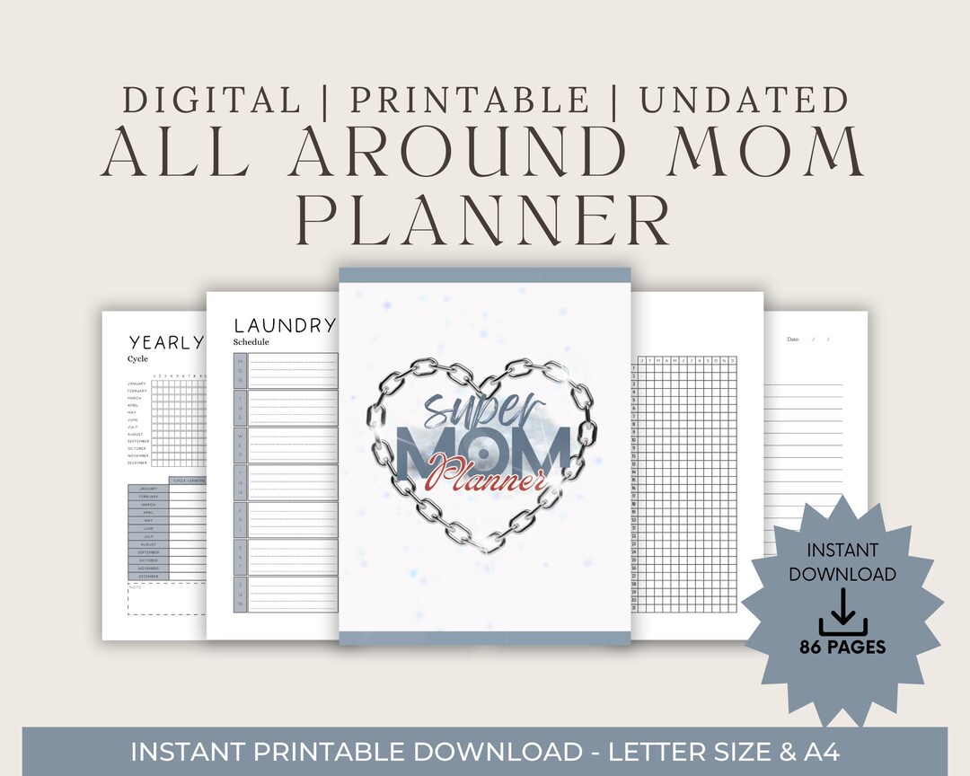 Digital Mom Planner 2024 Complete Household Organizer With Calendar ...
