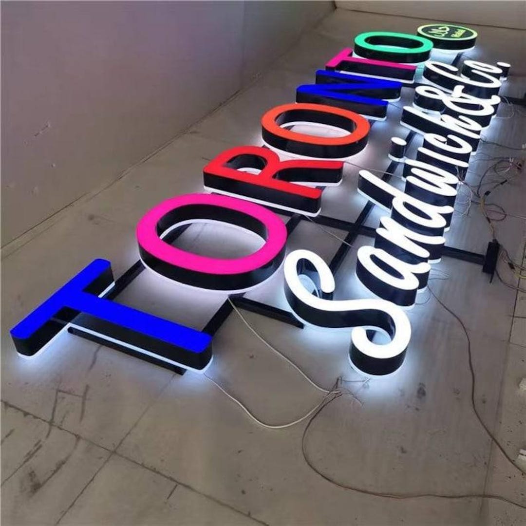 Custom 3D Acrylic Channel Letters Business Sign, Front Lit Channel ...