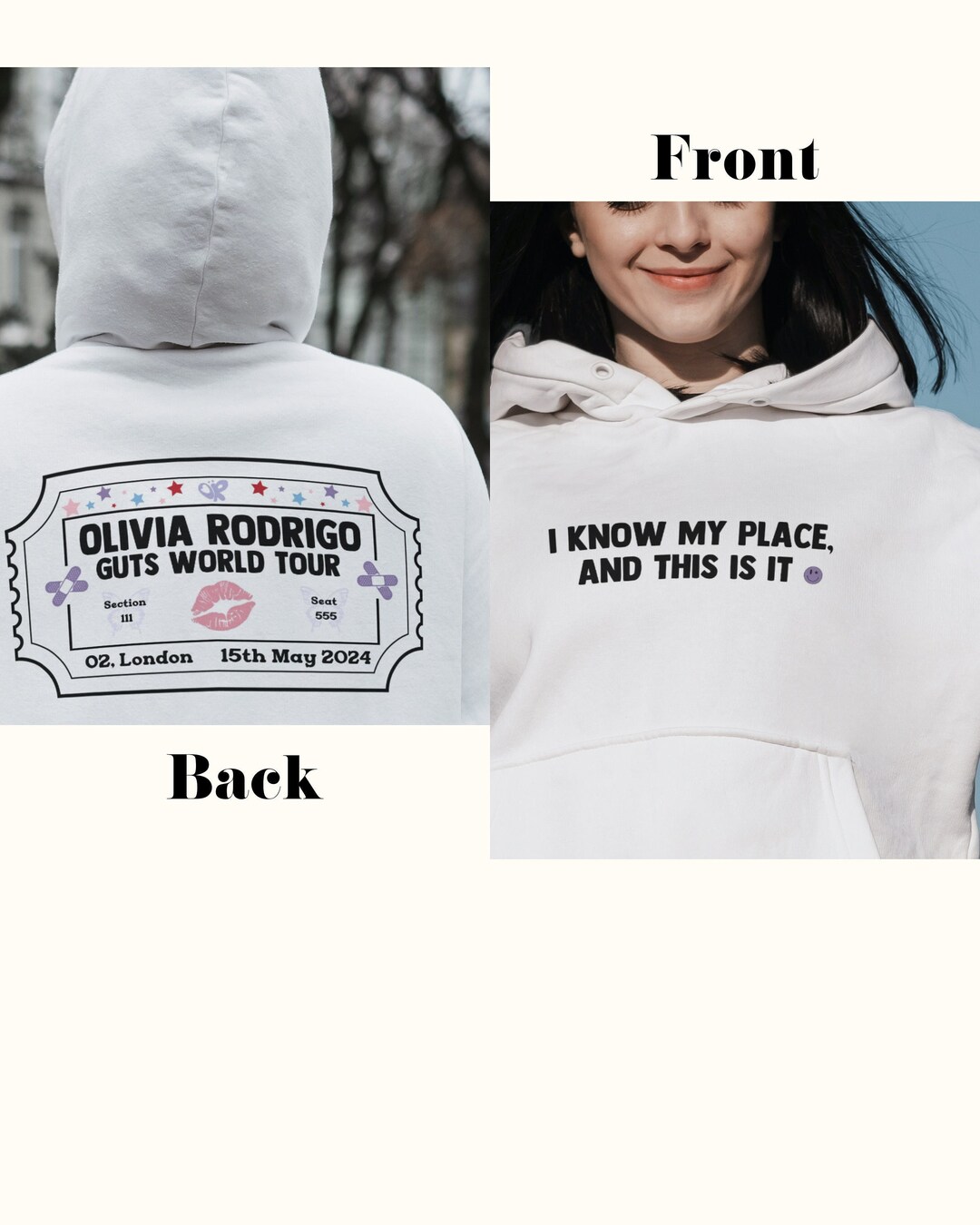 Olivia Rodrigo Guts Tour Custom Hoodie | Livie Merch | Guts Tour Merch ...