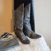 80's Cobbies Charcoal Gray Leather Knee Hi or Slouch Boots - Etsy