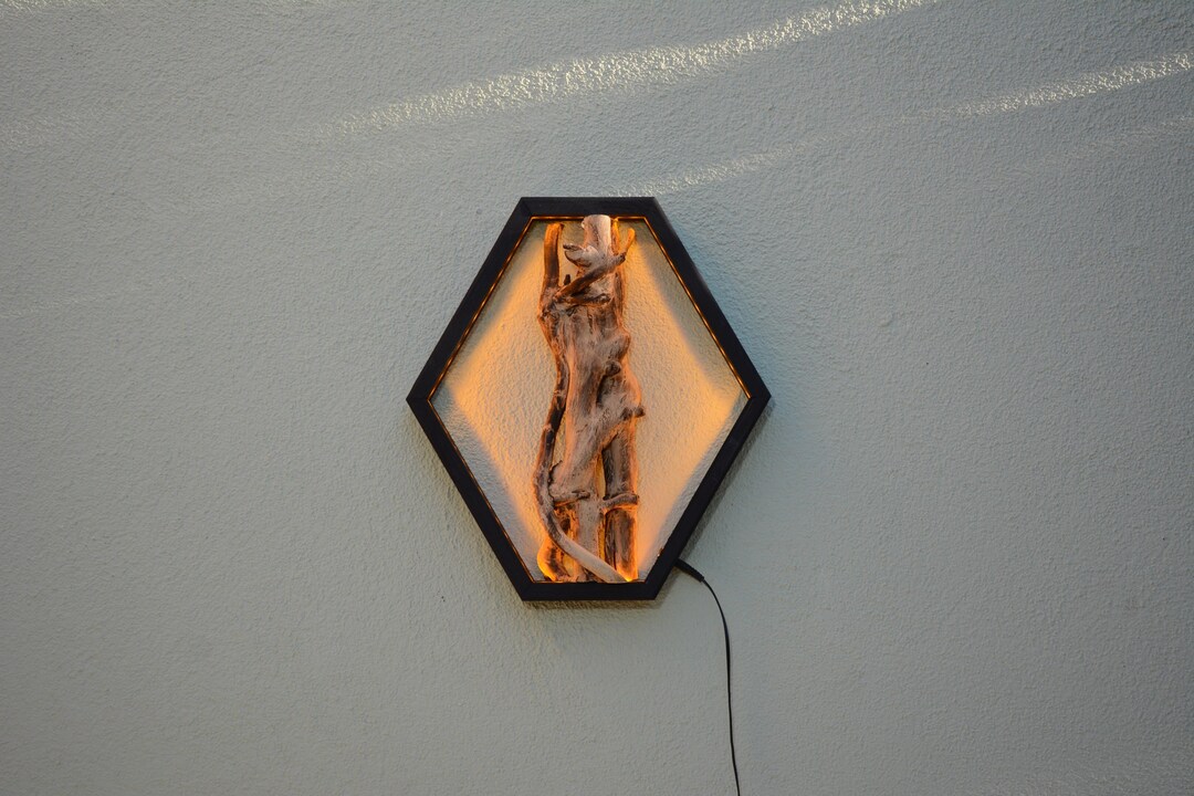 Wall Decor-home Decor-natural Hanging LED Wall Hanging - Lighting ...