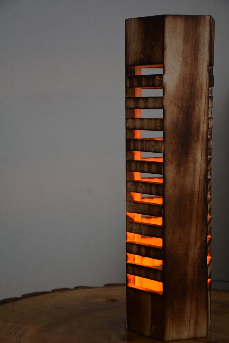 Home Decor - Led Light – Wood Lamp - Nostalgic Furniture - Brown Lamp ...