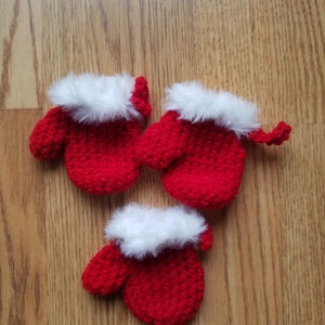 Red and White Handmade Christmas Mitten Ornament With Faux Fur Trim - Etsy