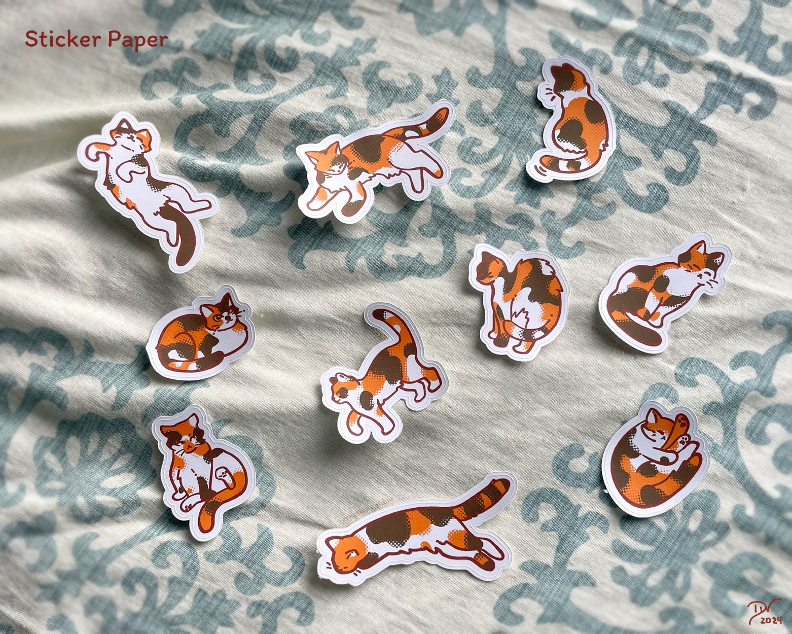 Kitty Korner Sticker Pack Calico Cat Sticker Set, Silly Sassy Cute Fun ...