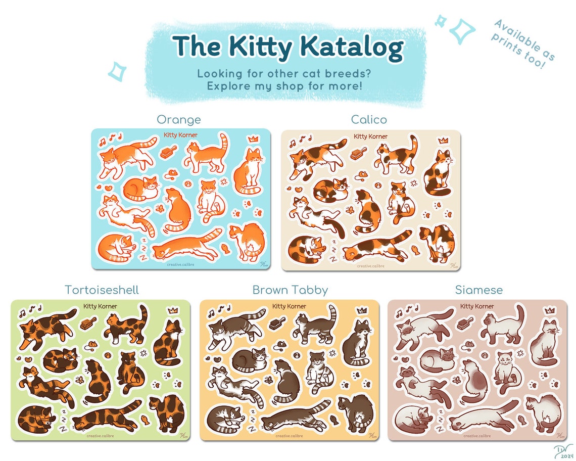 Kitty Korner Sticker Sheet Black Cat Sticker Sheet, Black Cat, Void ...