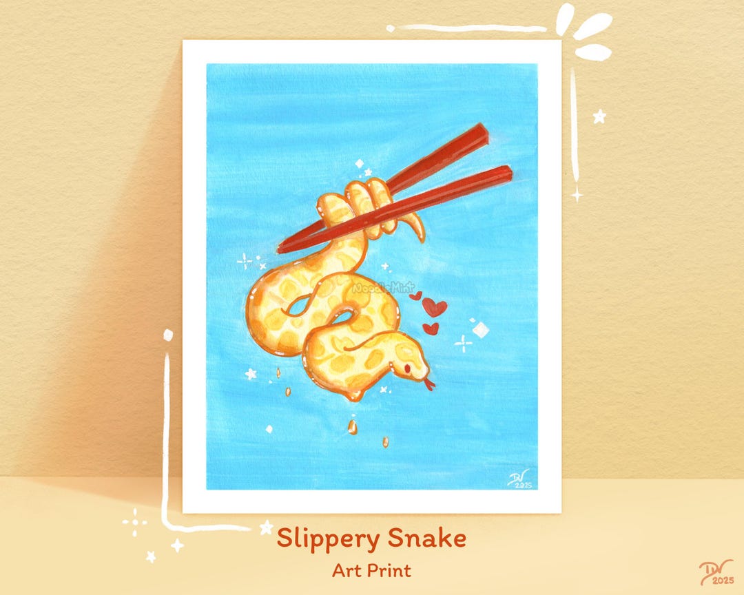 Slippery Snake Art Print Lunar New Year Artwork, Year of the Snake ...