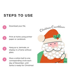 Christmas Countdown Printable - Santa Beard Advent Calendar ...