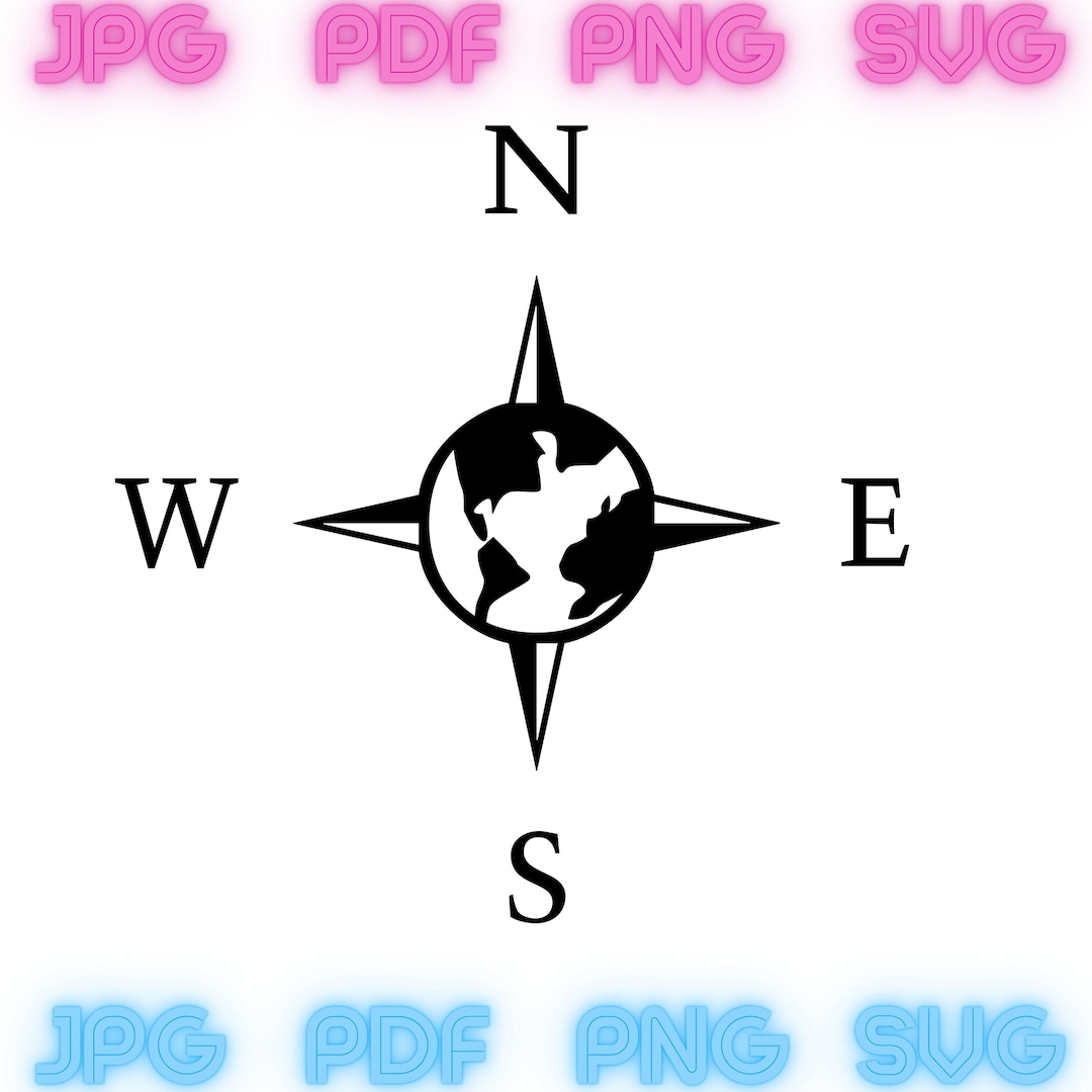 Compass Svg Earth Svg World Svg Travel Svg North East - Etsy