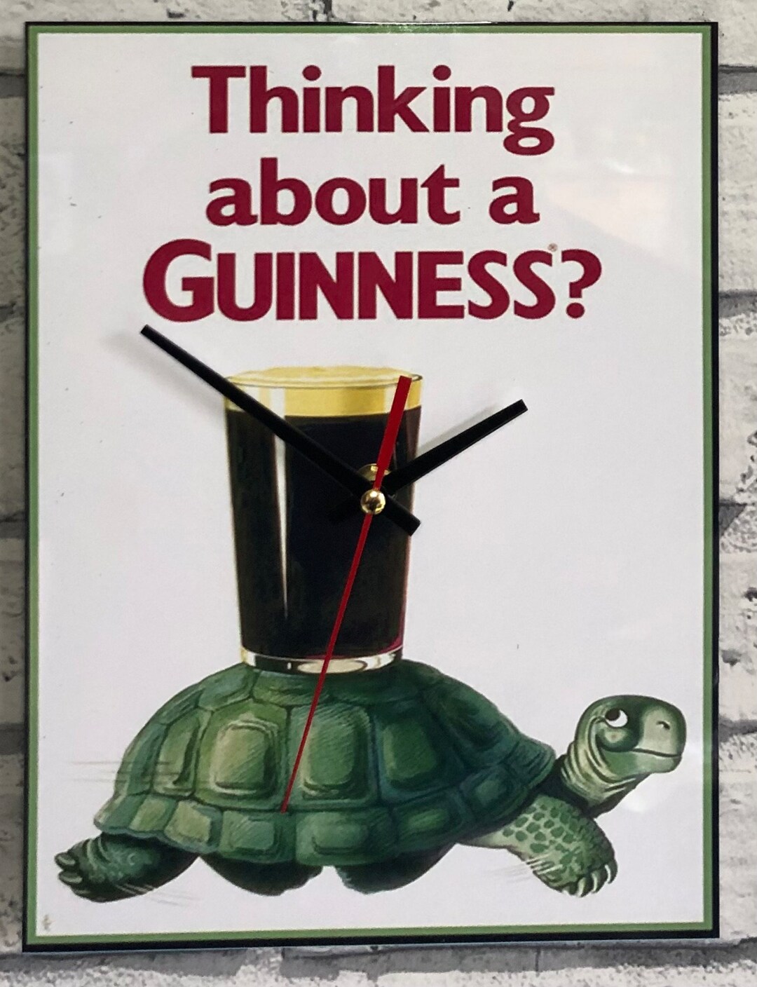 Guinness, Thinking About A Guinness, Novelty Wall Clock tortoise - Etsy