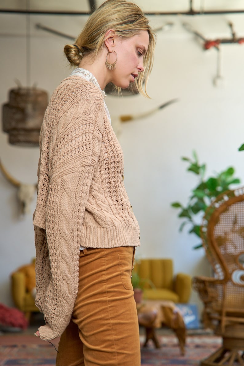 Cable Knit Cardigan - Etsy
