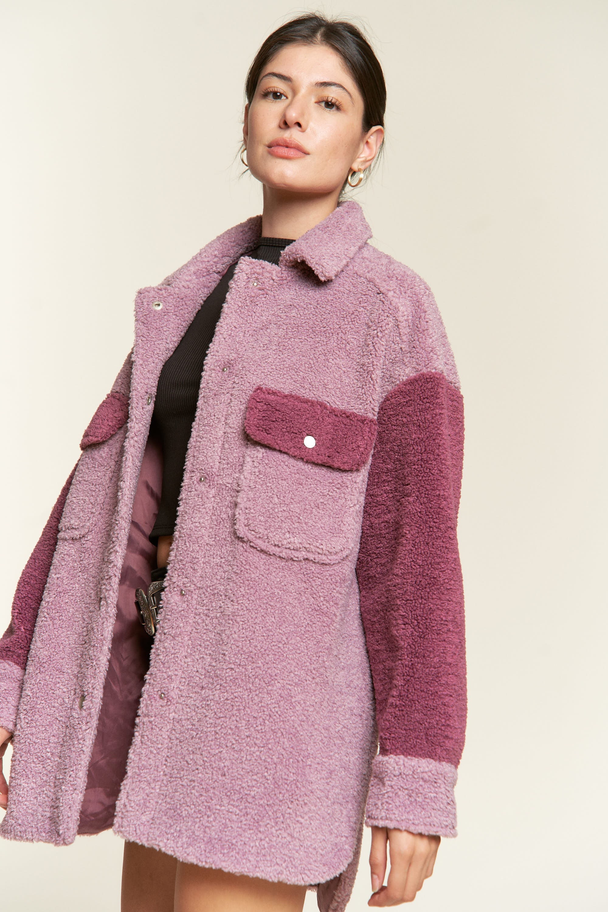 Colorblock Sherpa Jacket - Etsy