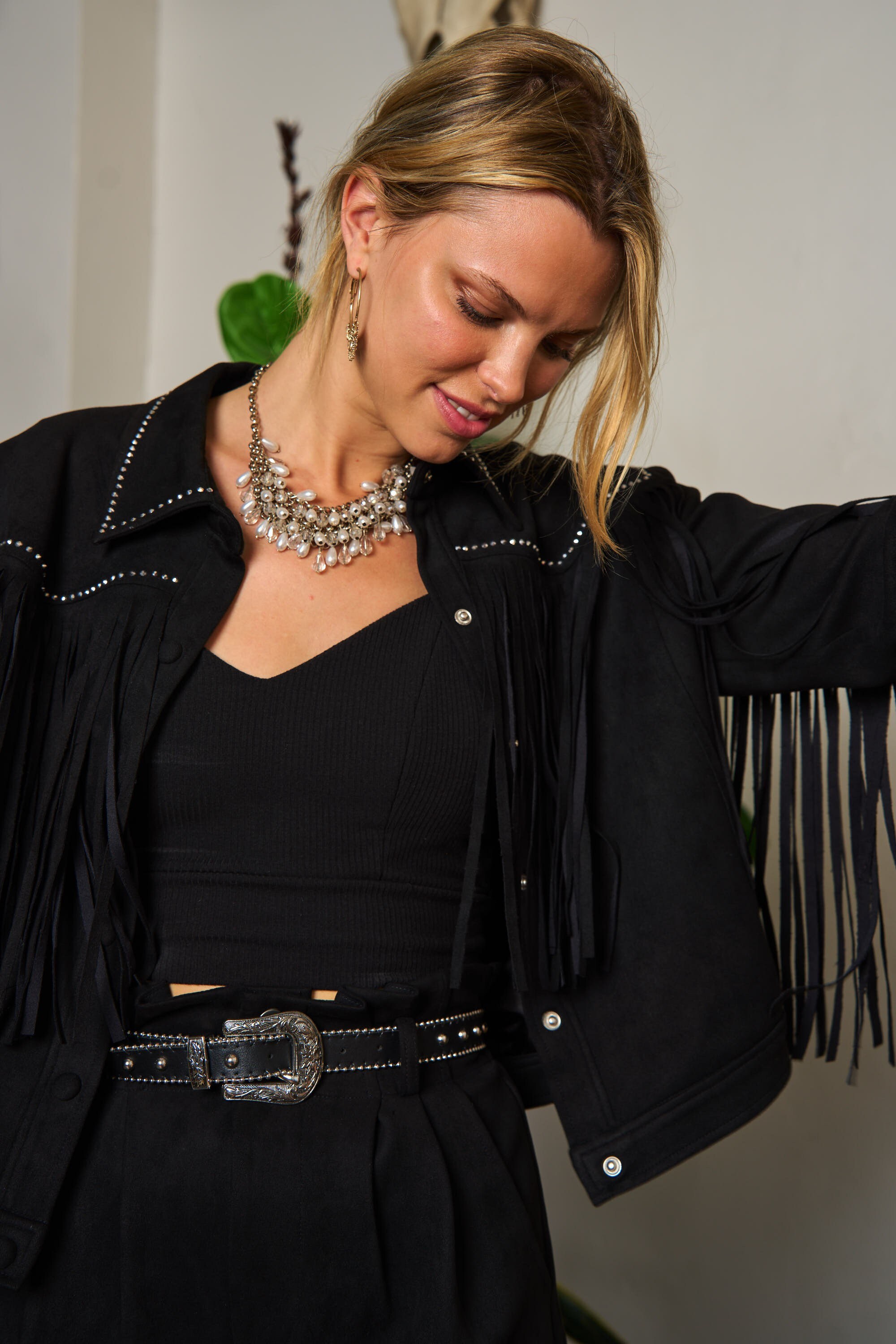 Suede Studded Fringe Jacket - Etsy